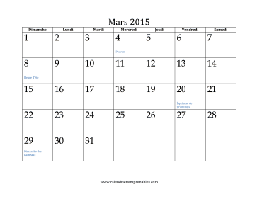 Printable French Calendars