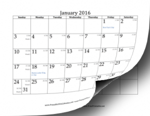 Printable 2016 Calendars