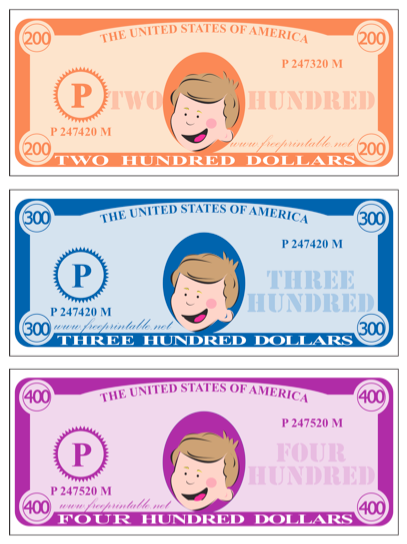 New Printable Play Money