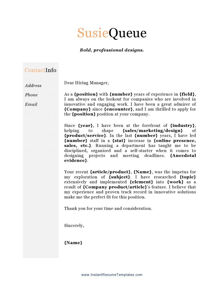 Printable Resumes with Matching Cover Letters